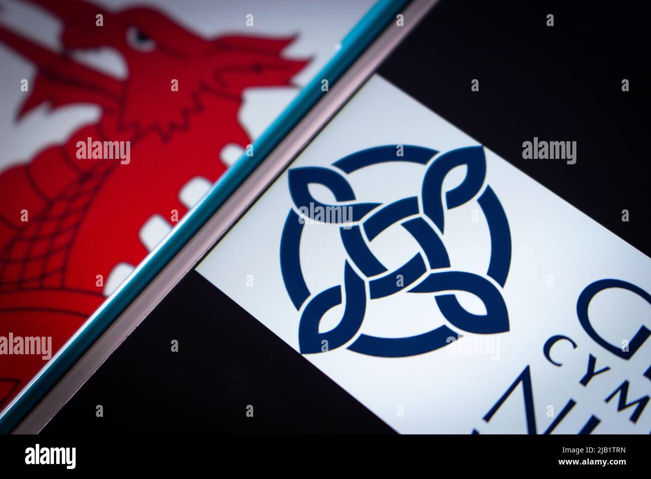 Kumamoto, JAPAN - Sep 6 2021 : Closeup logo of NHS Wales (Welsh: GIG ...