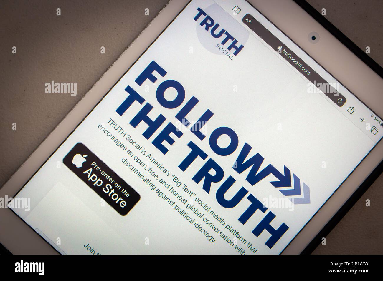 Kumamoto, JAPAN - Oct 25 2021 : TRUTH Social, a proposed SNS platform ...