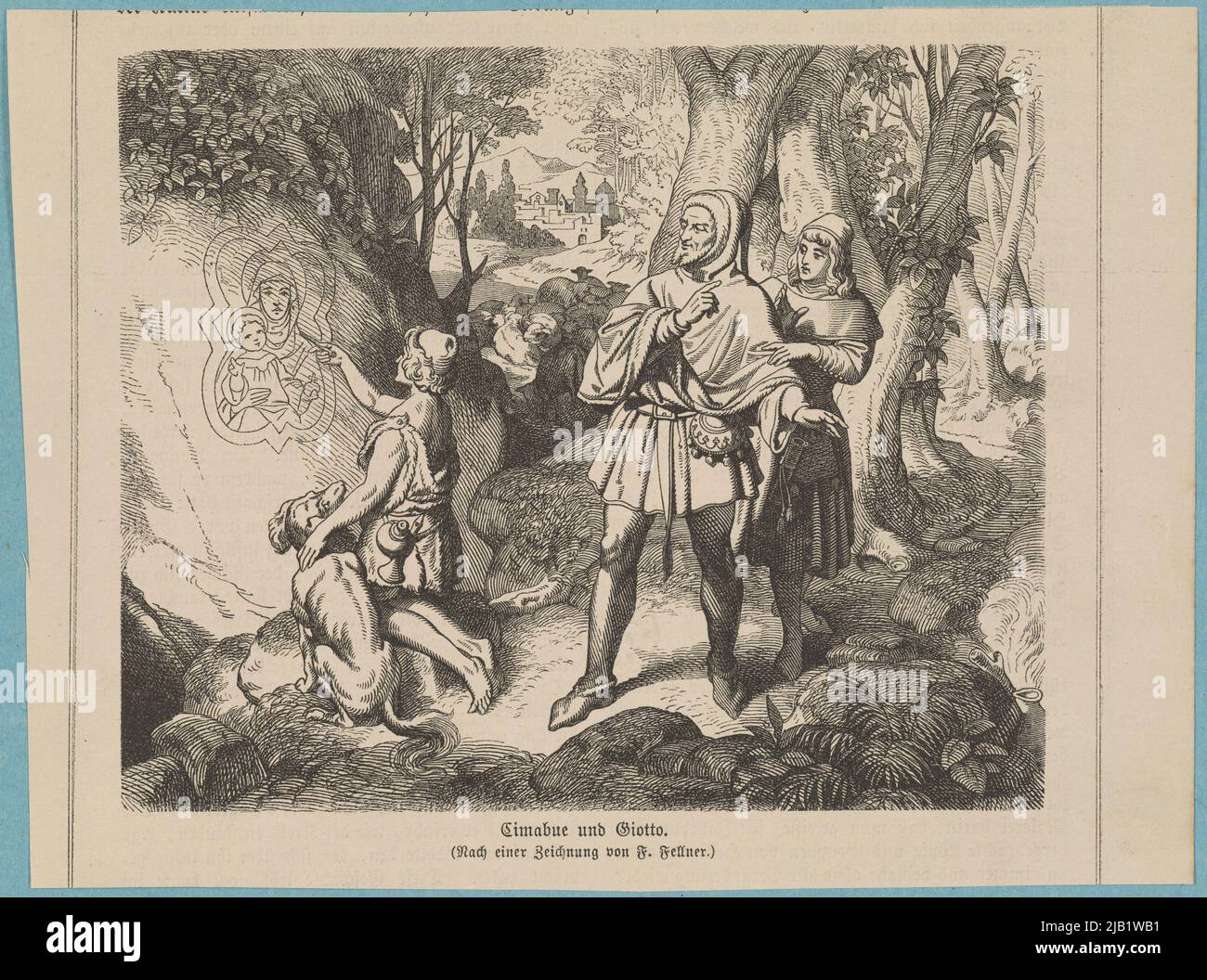 Cimabue and Giotto according to Ferdinand's Fellnara drawing. A clip ...