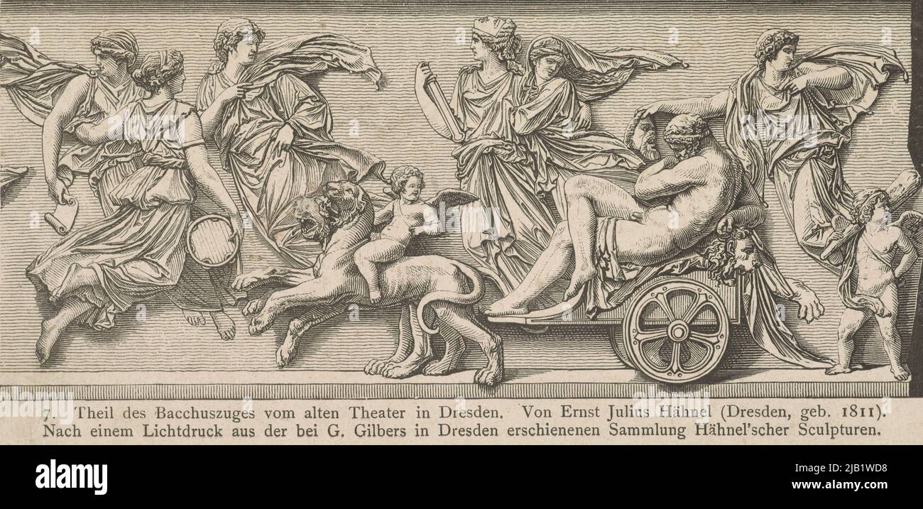 A bas relief with the chariot of Bacchus from the Old Theater in ...