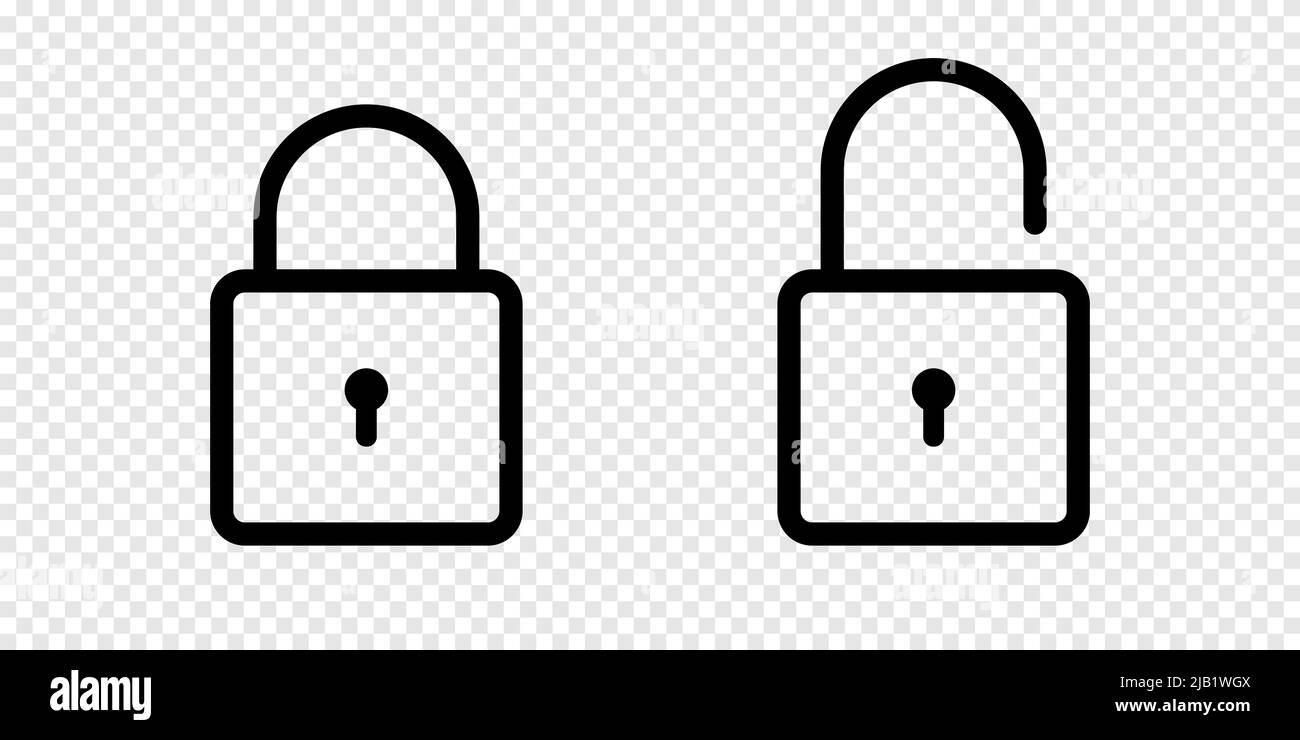 Lock icons isolated on transparent background Stock Vector Image & Art - Alamy