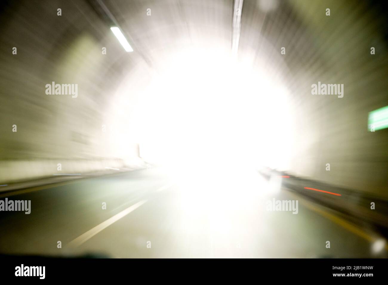 Blurry tunnel view in the car Stock Photo - Alamy