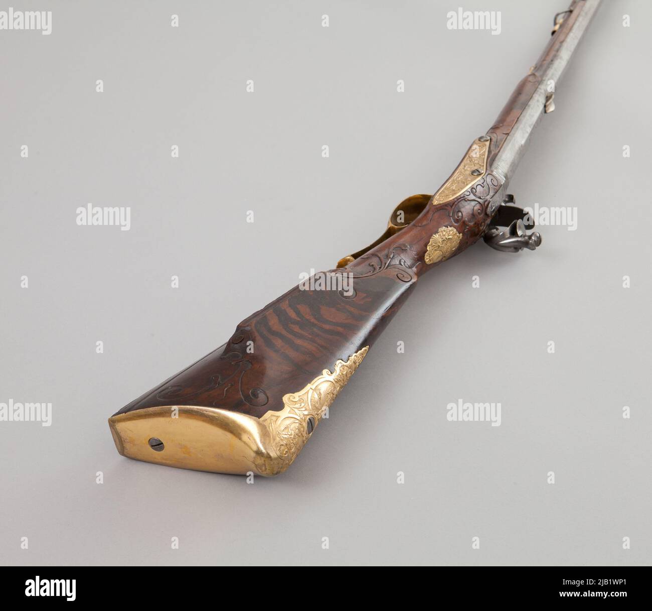 Hunting shotgun with a rock castle Stock Photo - Alamy