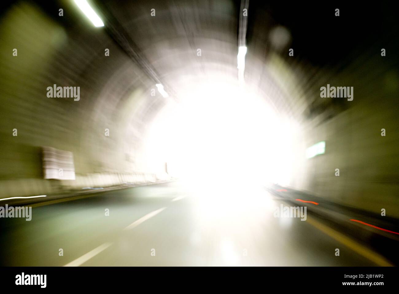 Blurry tunnel view in the car Stock Photo - Alamy