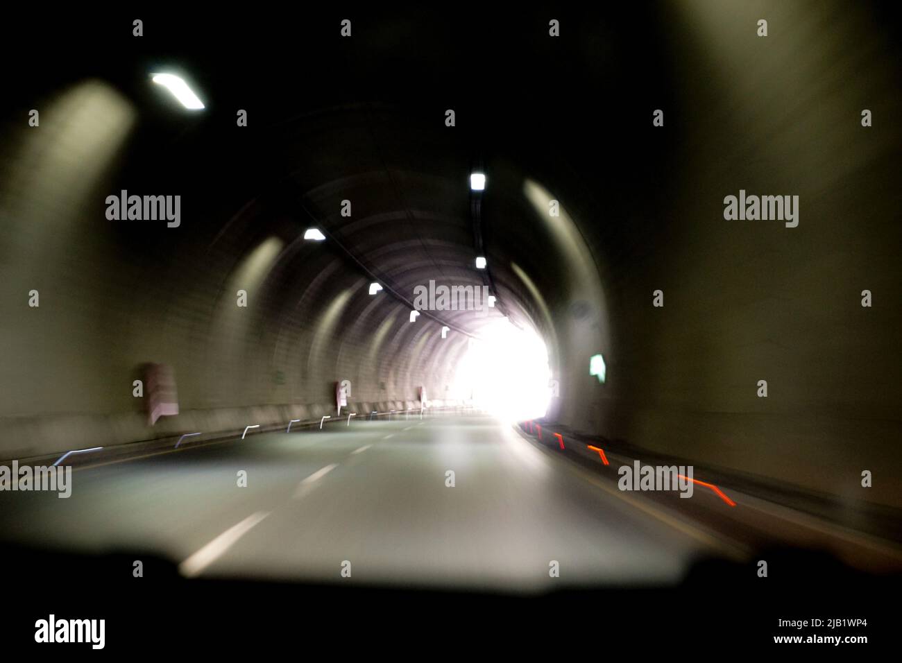 Blurry tunnel view in the car Stock Photo - Alamy
