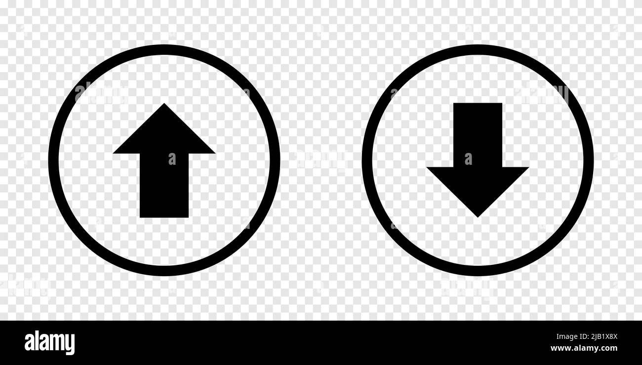 Upload download icon arrows set on transparent background Stock Vector ...