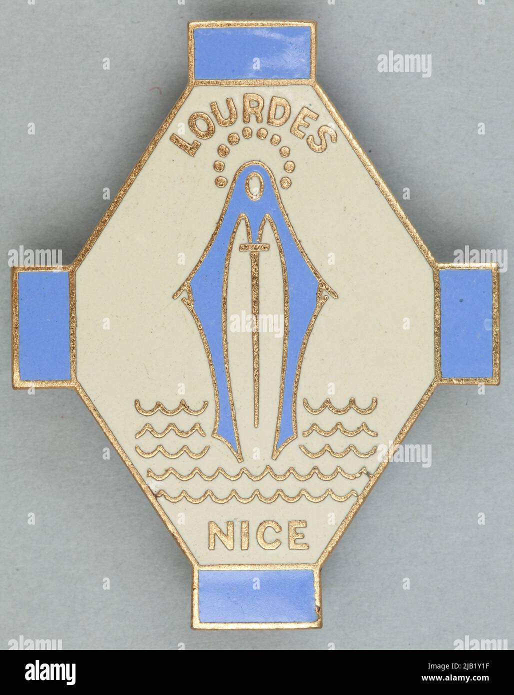 Pilgrim badge: Nice Lourdes Stock Photo - Alamy