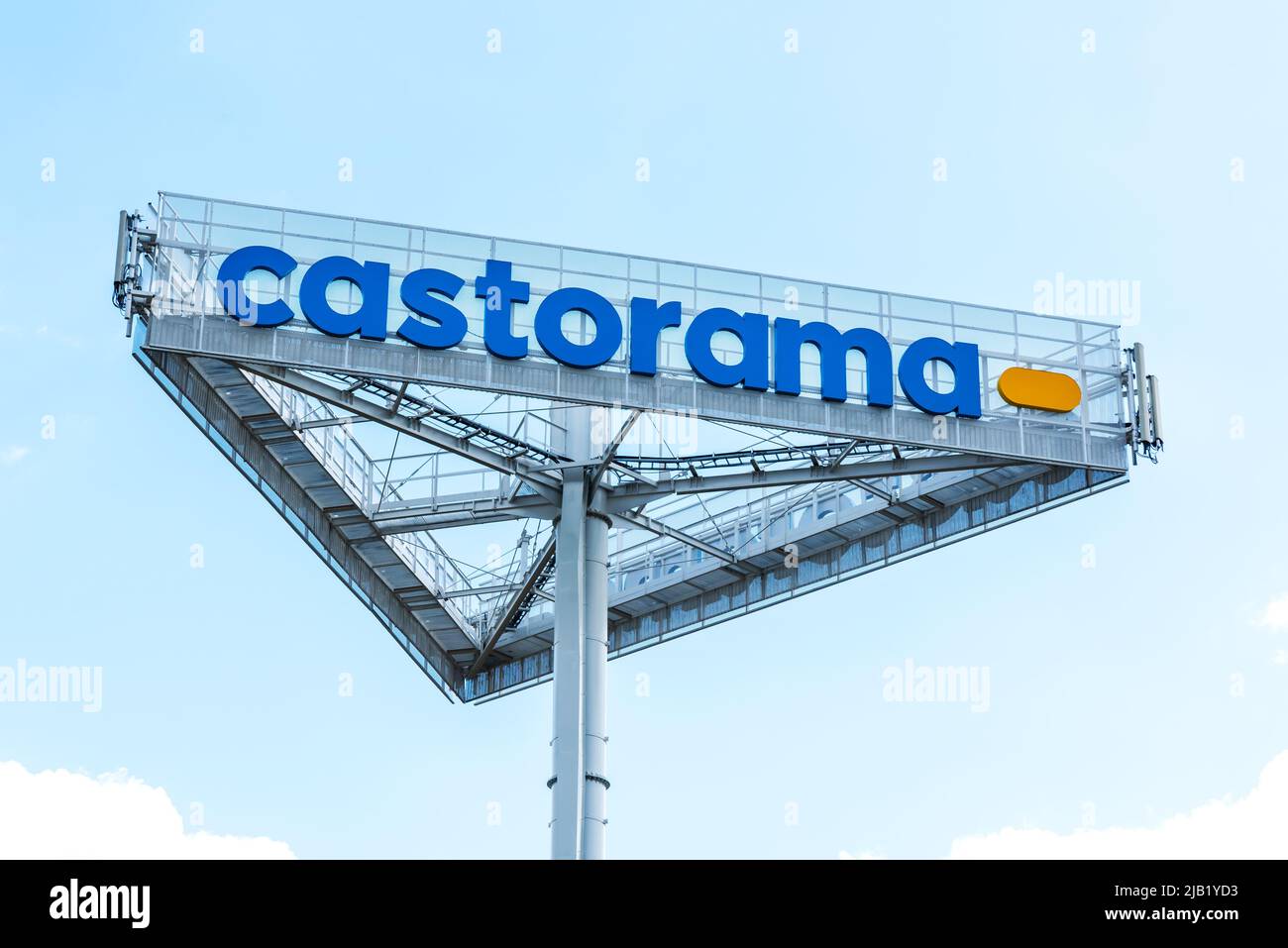 Wroclaw, Poland - MAY 29, 2022: Castorama brand logo on signboard Stock ...