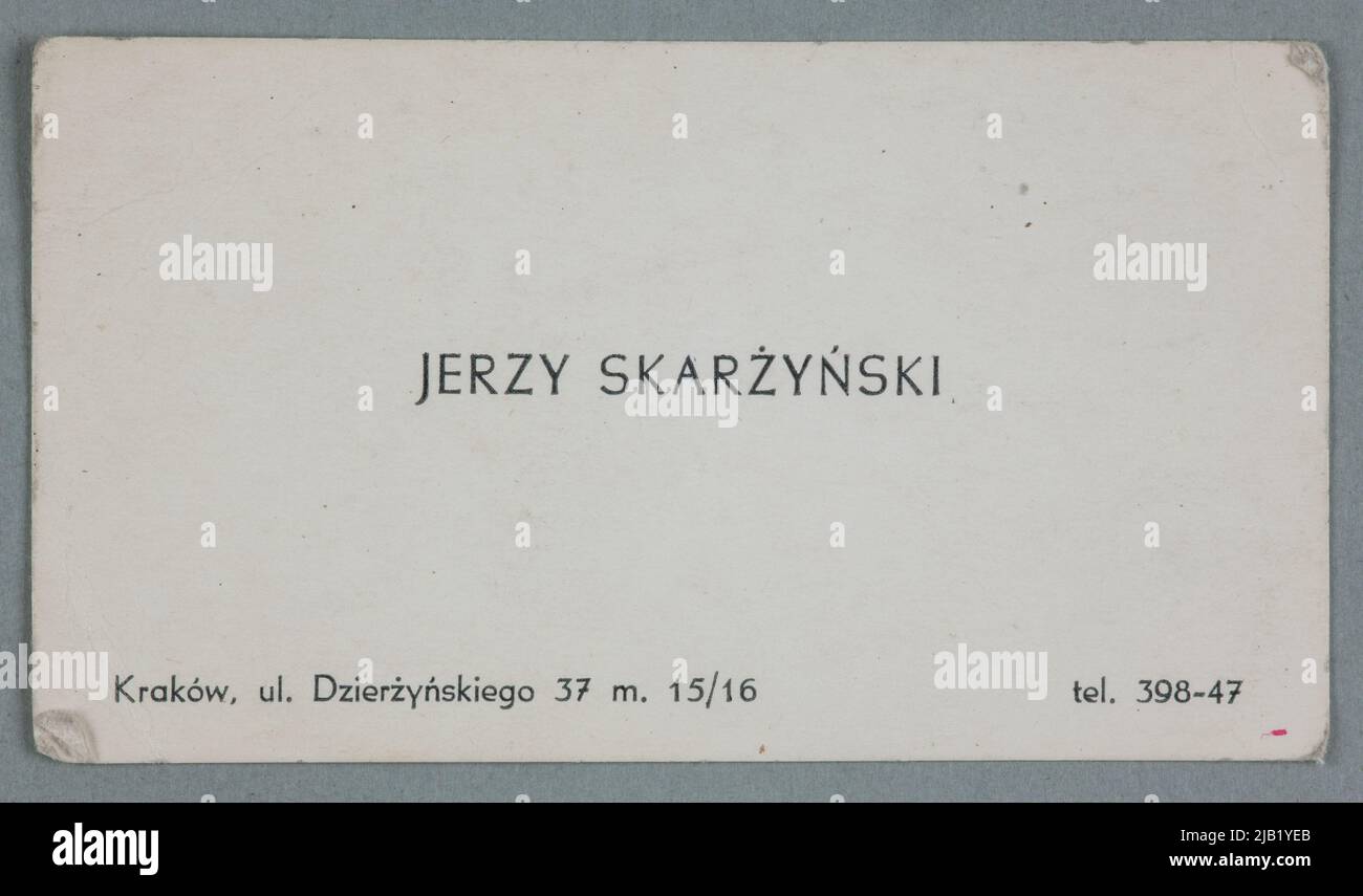 Jerzy Skarżyński's Business Card Stock Photo - Alamy