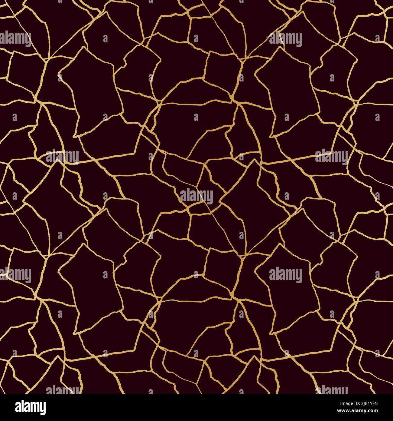 kintsugi art seamless pattern with gold thin lines and abstract shards ...