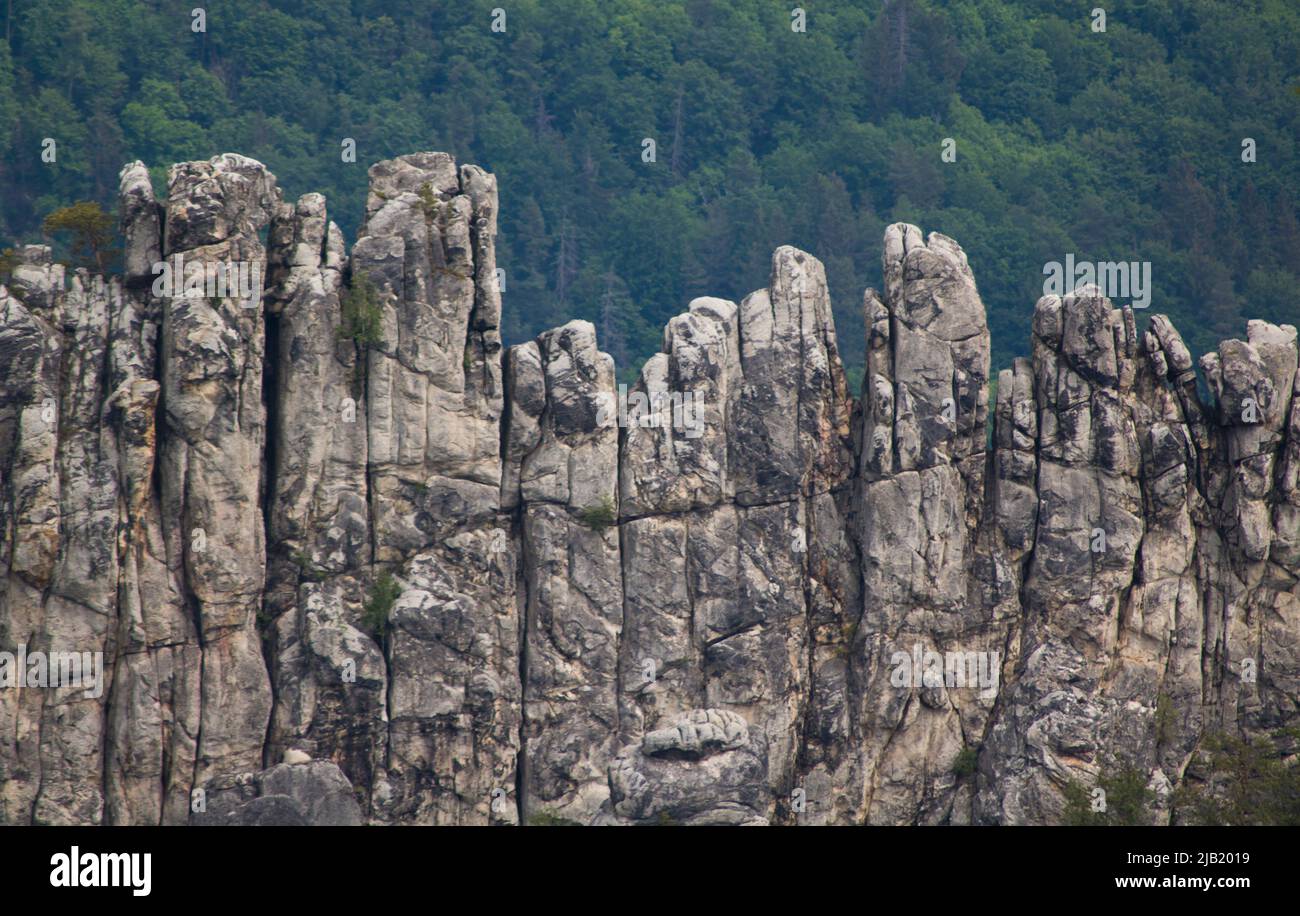 Czech sandstone rocks in Bohemian Paradise shaped by wind, water, frost ...