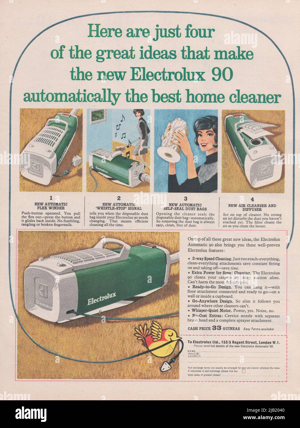 Elelctrolux 90 vacuum cleaner vintage advertisement paper advert 1965 ...