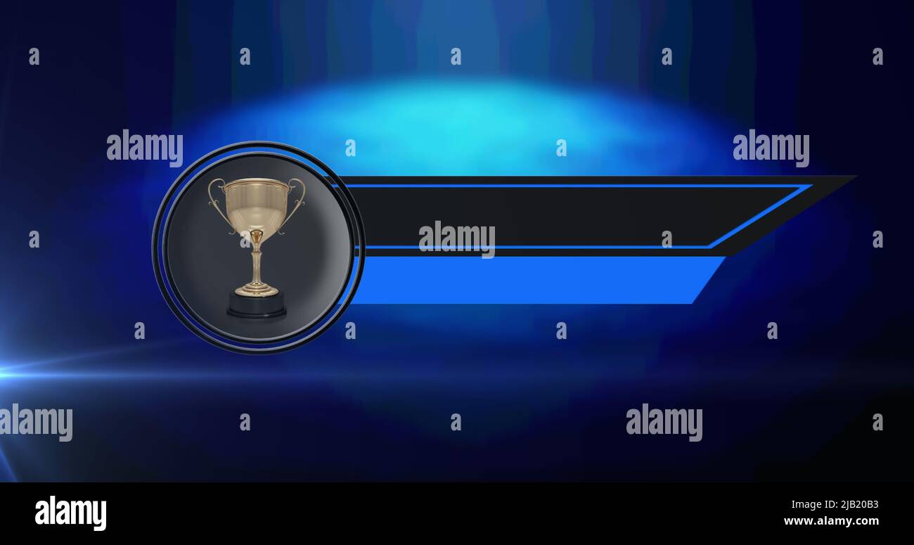 Image of team and results banner with gold cup and copy space over ...