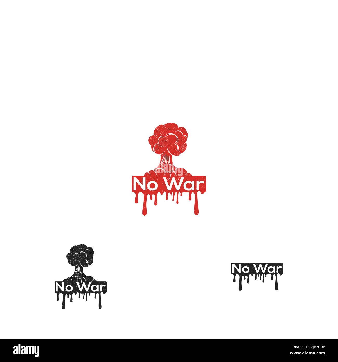 No world war sign icon. Stop War grunge rubber stamp text. Say no to ...