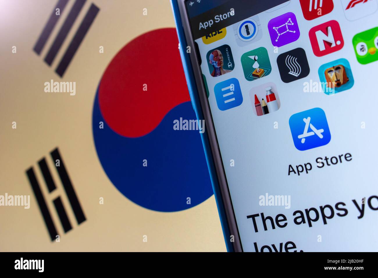 Kumamoto, JAPAN - Jan 20 2022 : Conceptual image of App Store on iPhone ...