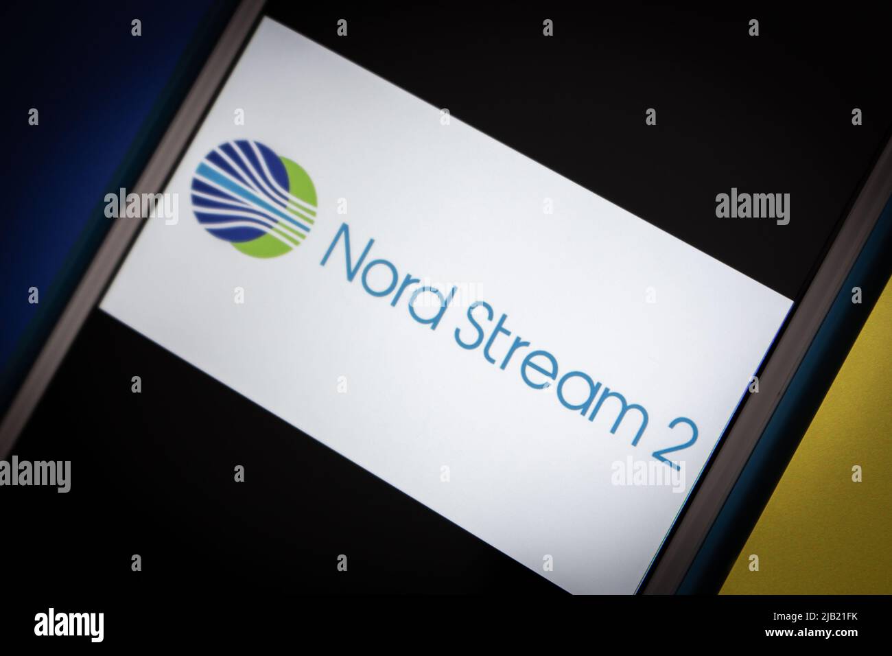 Logo of Nord Stream 2, a natural gas pipeline system running under the ...