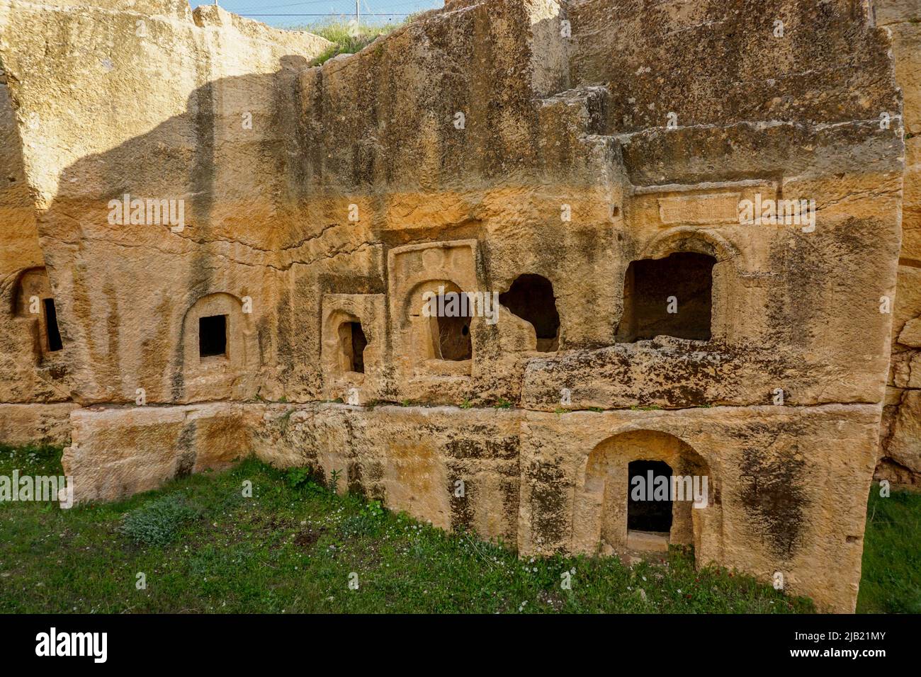 12 May 2022 Mardin Turkey. Dara antique city witn necropol and cistern ...