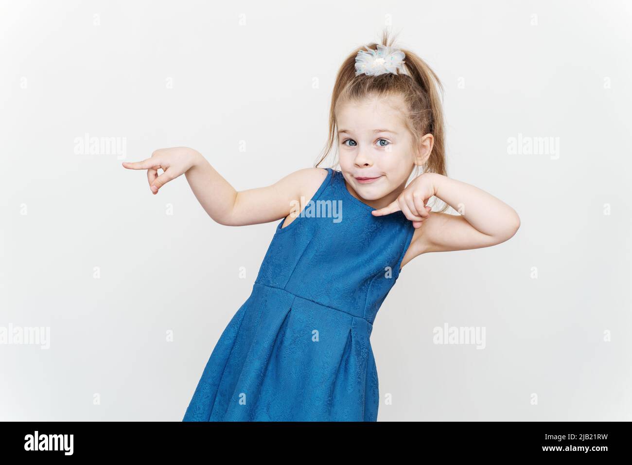 wow, look, advertise here. portrait of a cute emotional caucasian girl ...