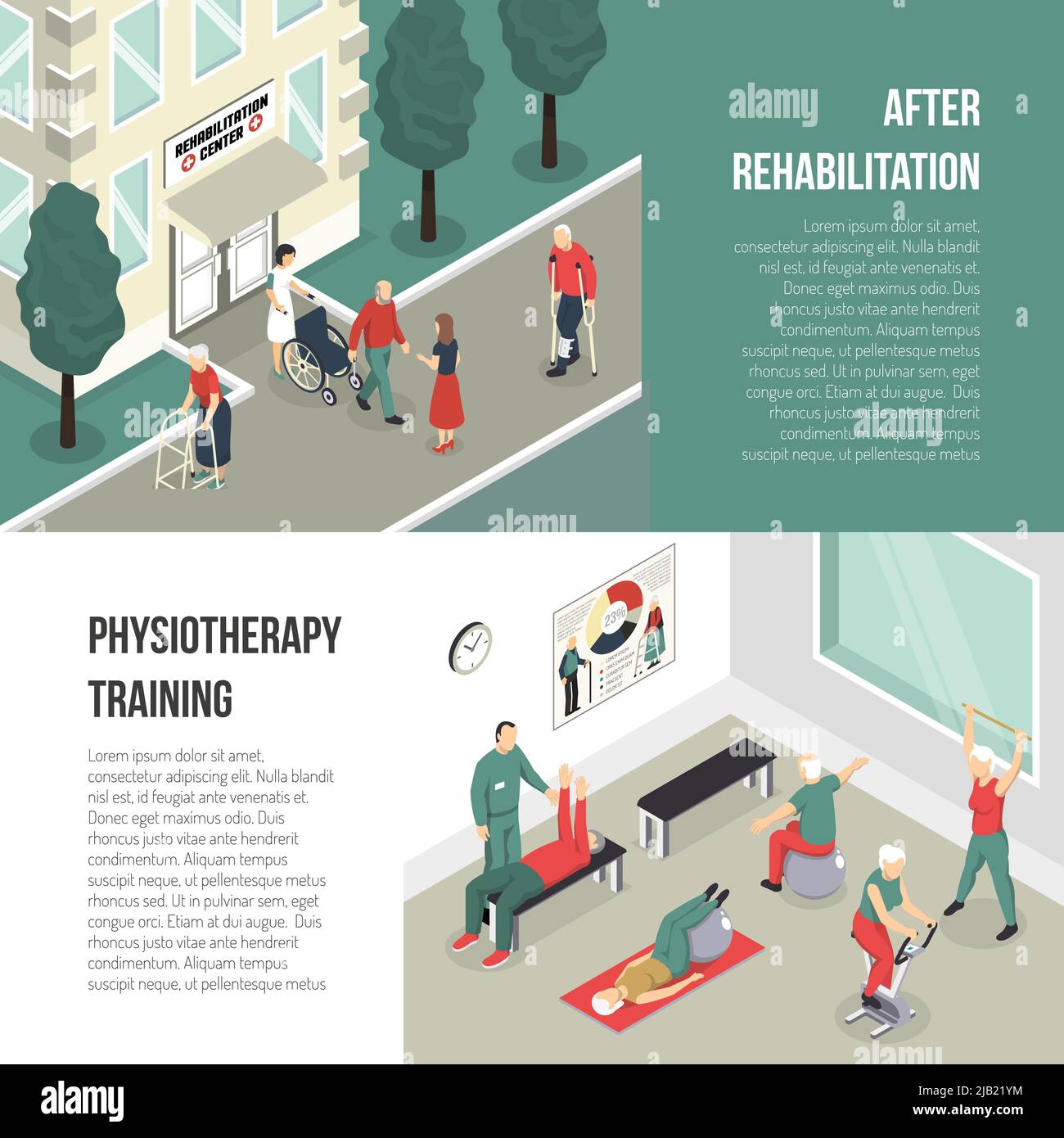 Rehabilitation center and physiotherapy training isometric horizontal ...