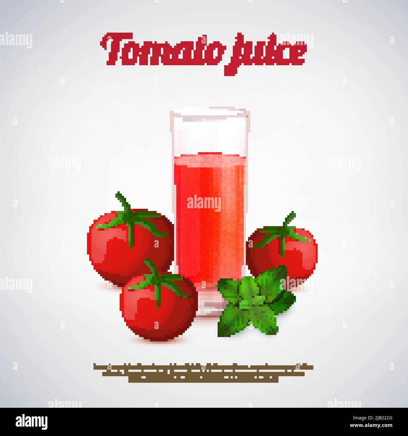 Tomato juice in glass with ingredients including fresh vegetables and ...