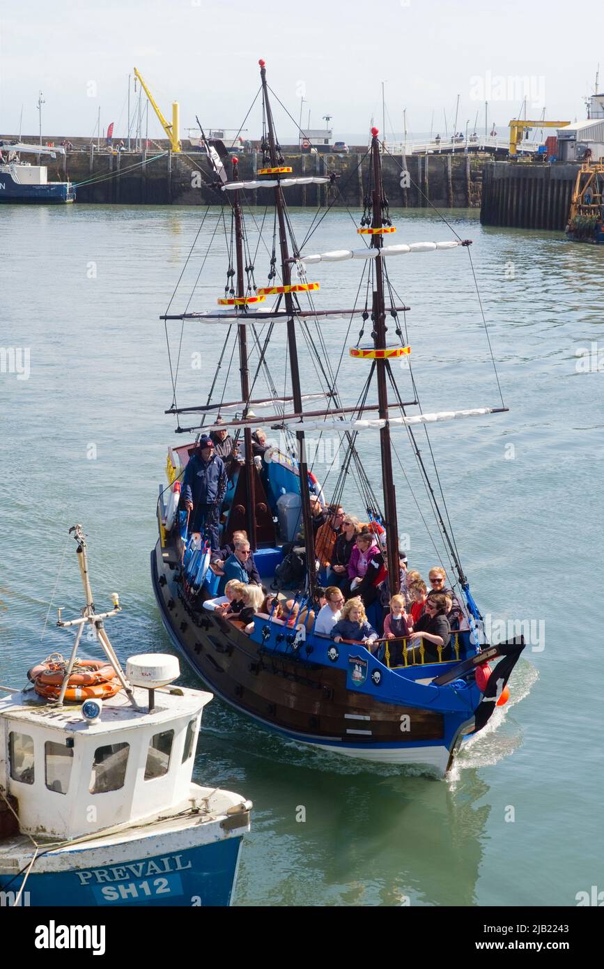 Miniature pirate ship that gives trips round the harbour and bay at ...