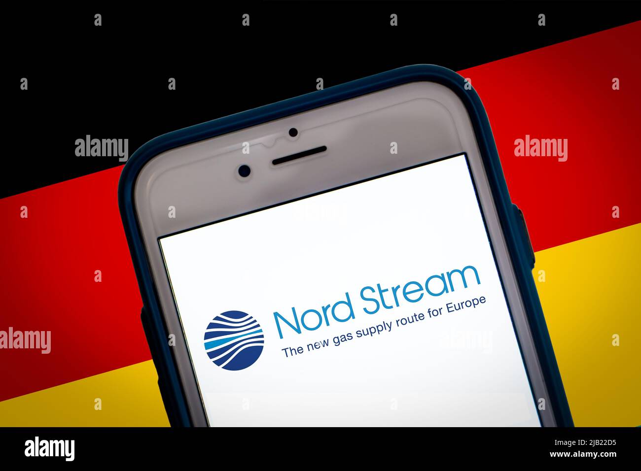 Kumamoto, JAPAN - May 15 2022 : Logo of Nord Stream on smartphone on ...