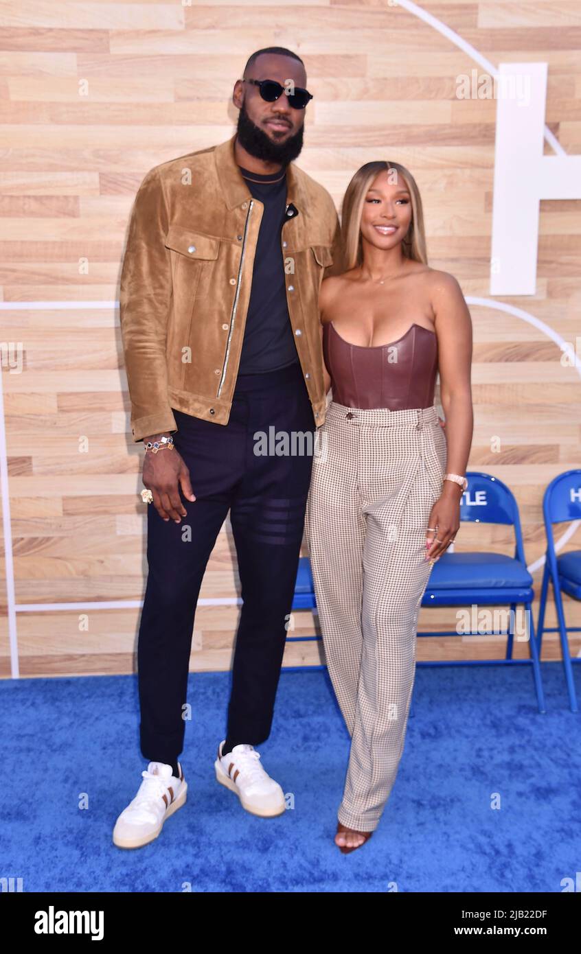 WESTWOOD, CA - JUNE 01: (L-R) LeBron James and Savannah James attend ...