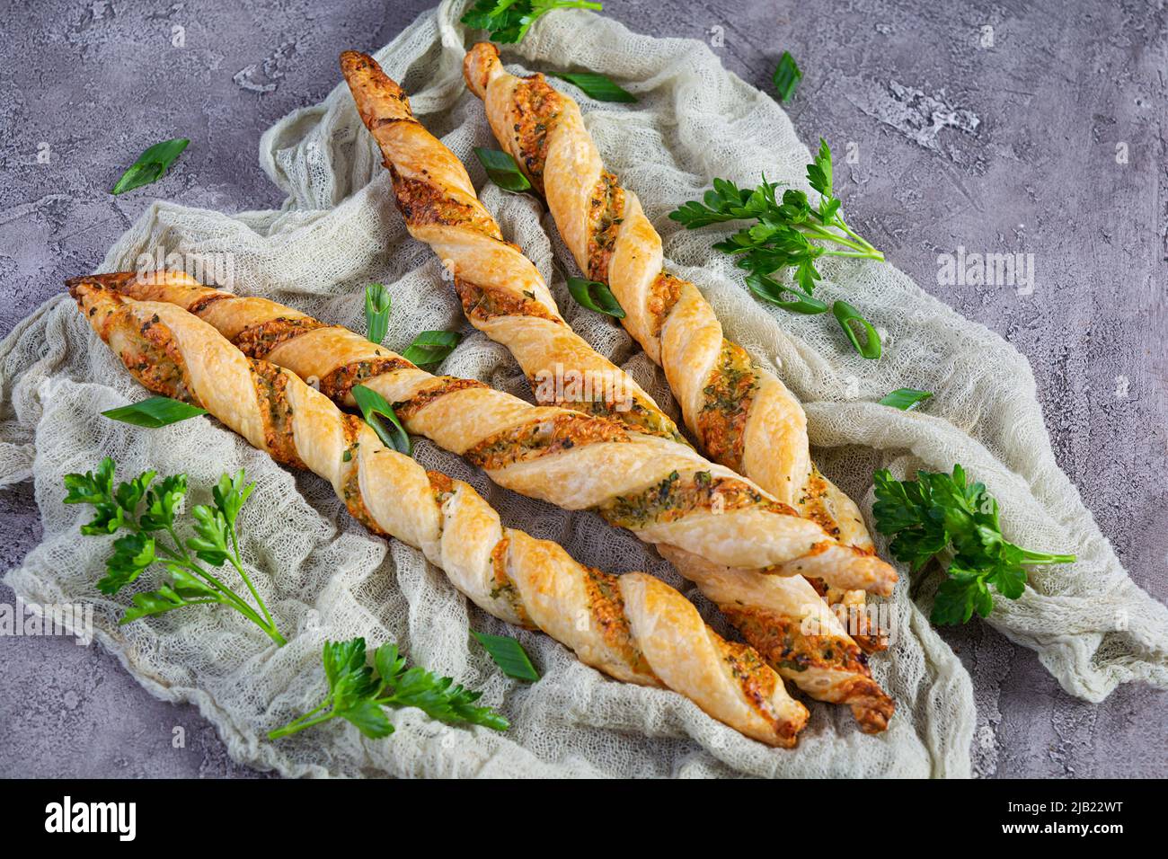 Parmesan puff pastry sticks hi-res stock photography and images - Alamy