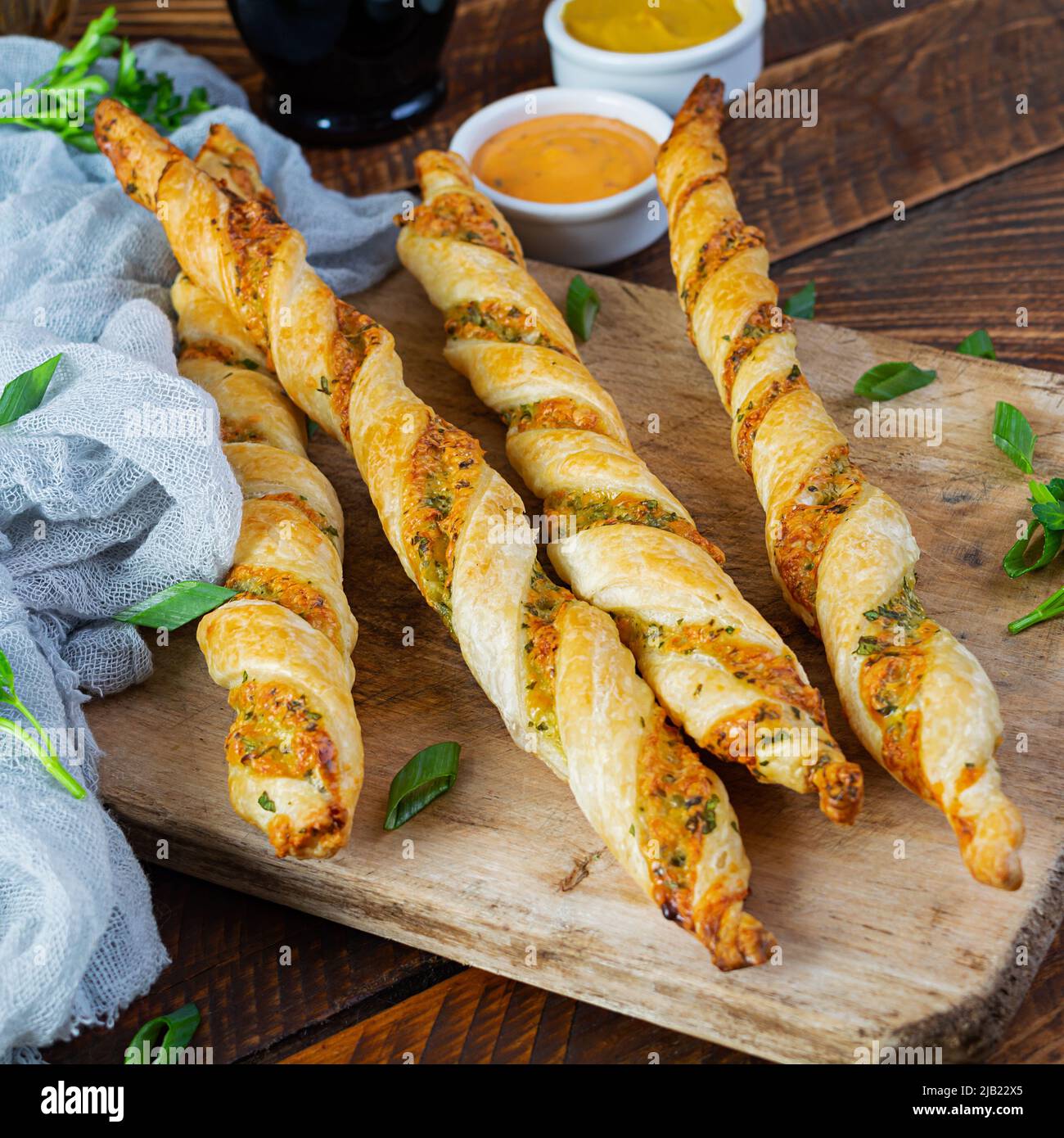 Parmesan puff pastry sticks hi-res stock photography and images - Alamy