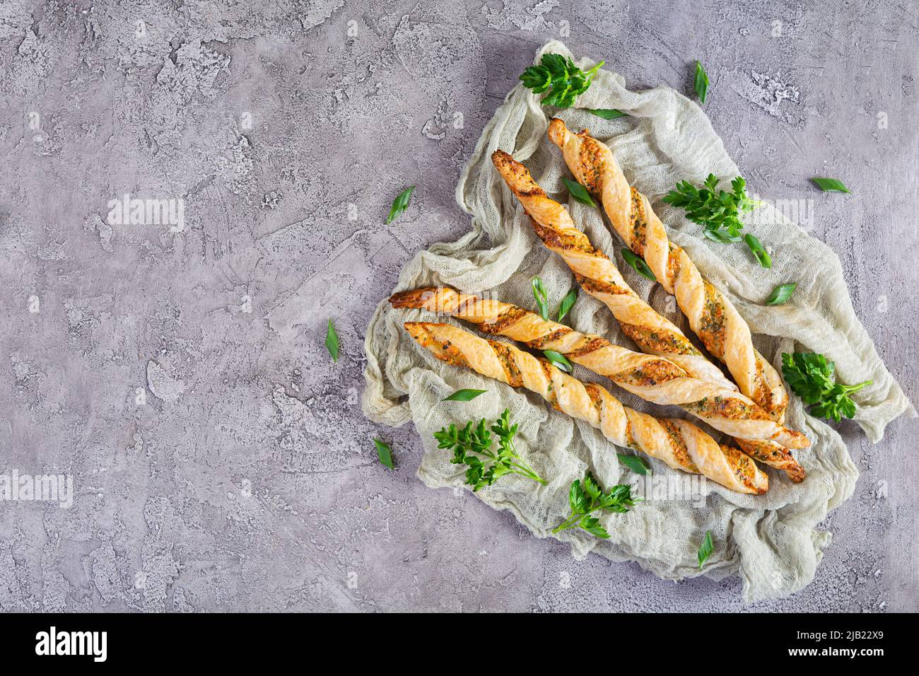 Parmesan puff pastry sticks hi-res stock photography and images - Alamy