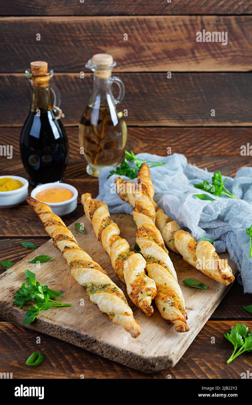 Parmesan puff pastry sticks hi-res stock photography and images - Alamy