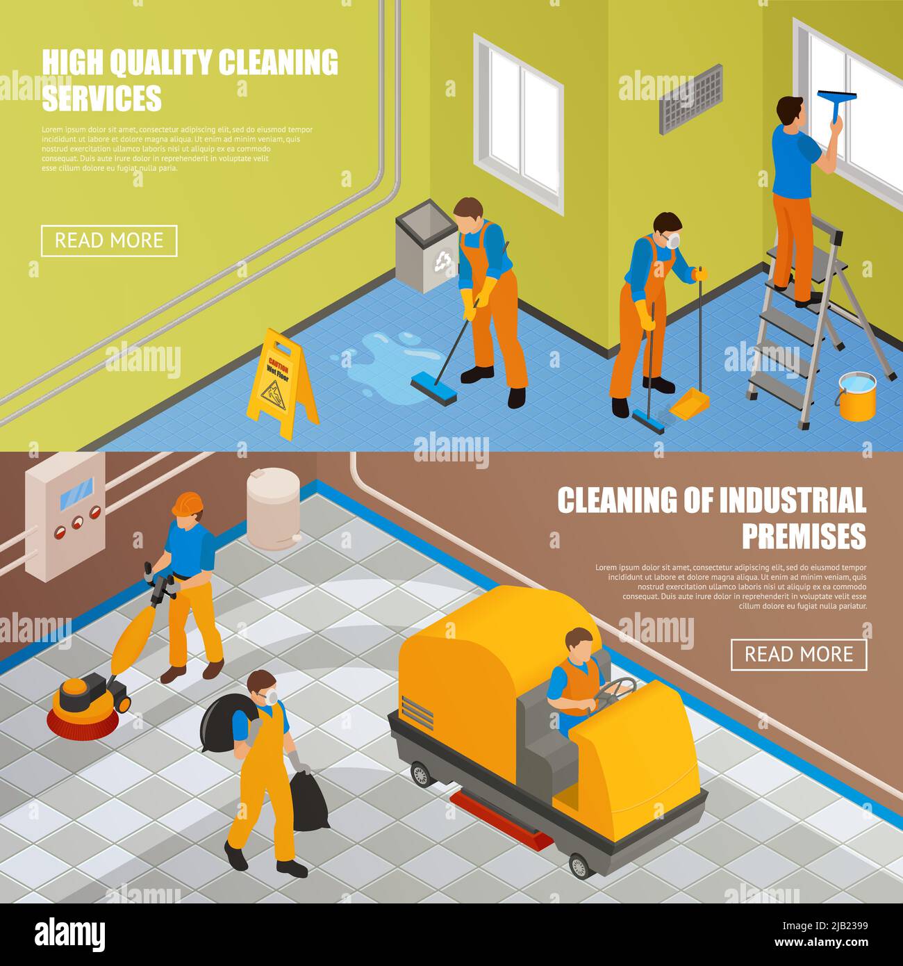 Industrial premises cleaning Stock Vector Images - Alamy