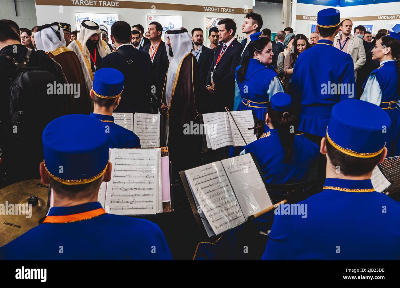Kazan, Russia. May 19, 2022. A Tatar musical group that performs ...
