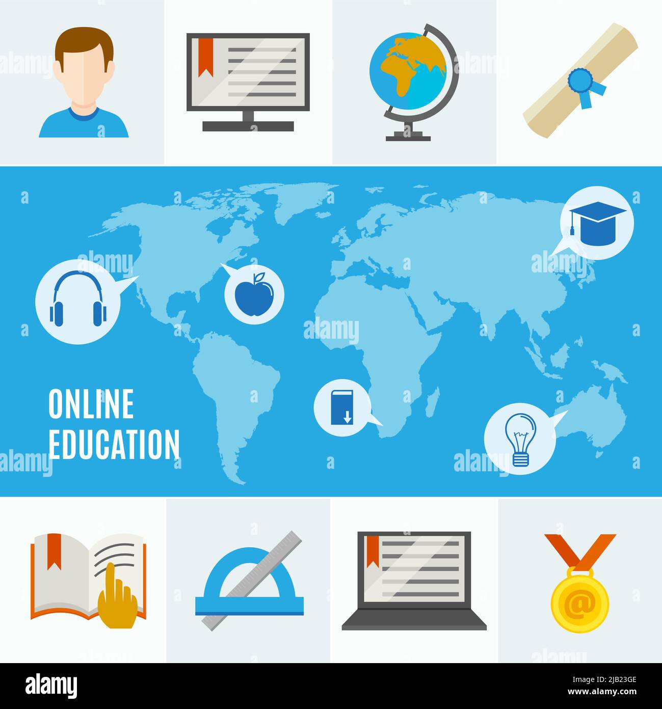 World of learning illustration Stock Vector Images - Alamy