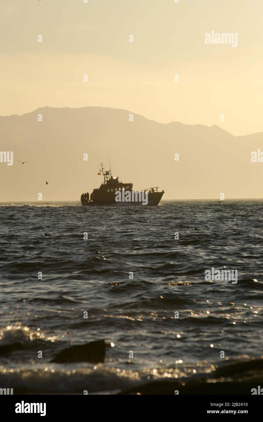 Troon, Ayrshire, Scotland, UK. Troon lifeboat returns to its home port ...