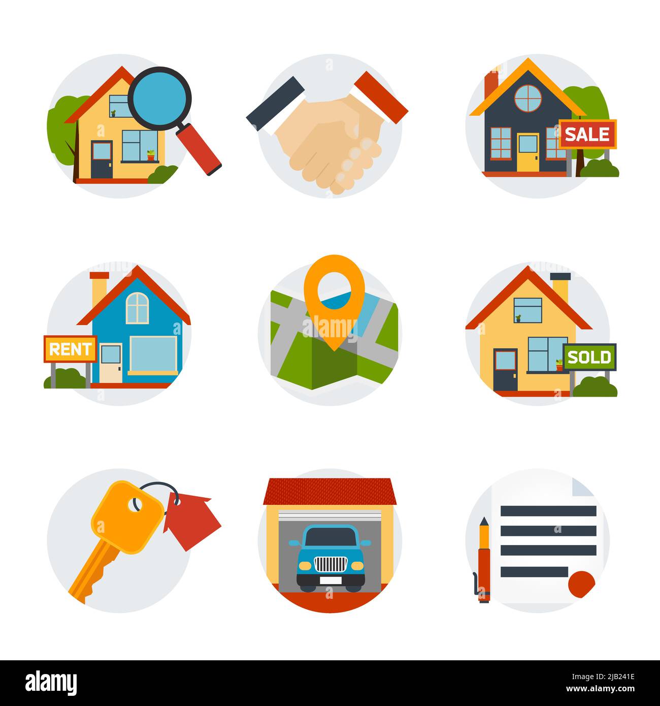 Real Estate Icons Vector Free
