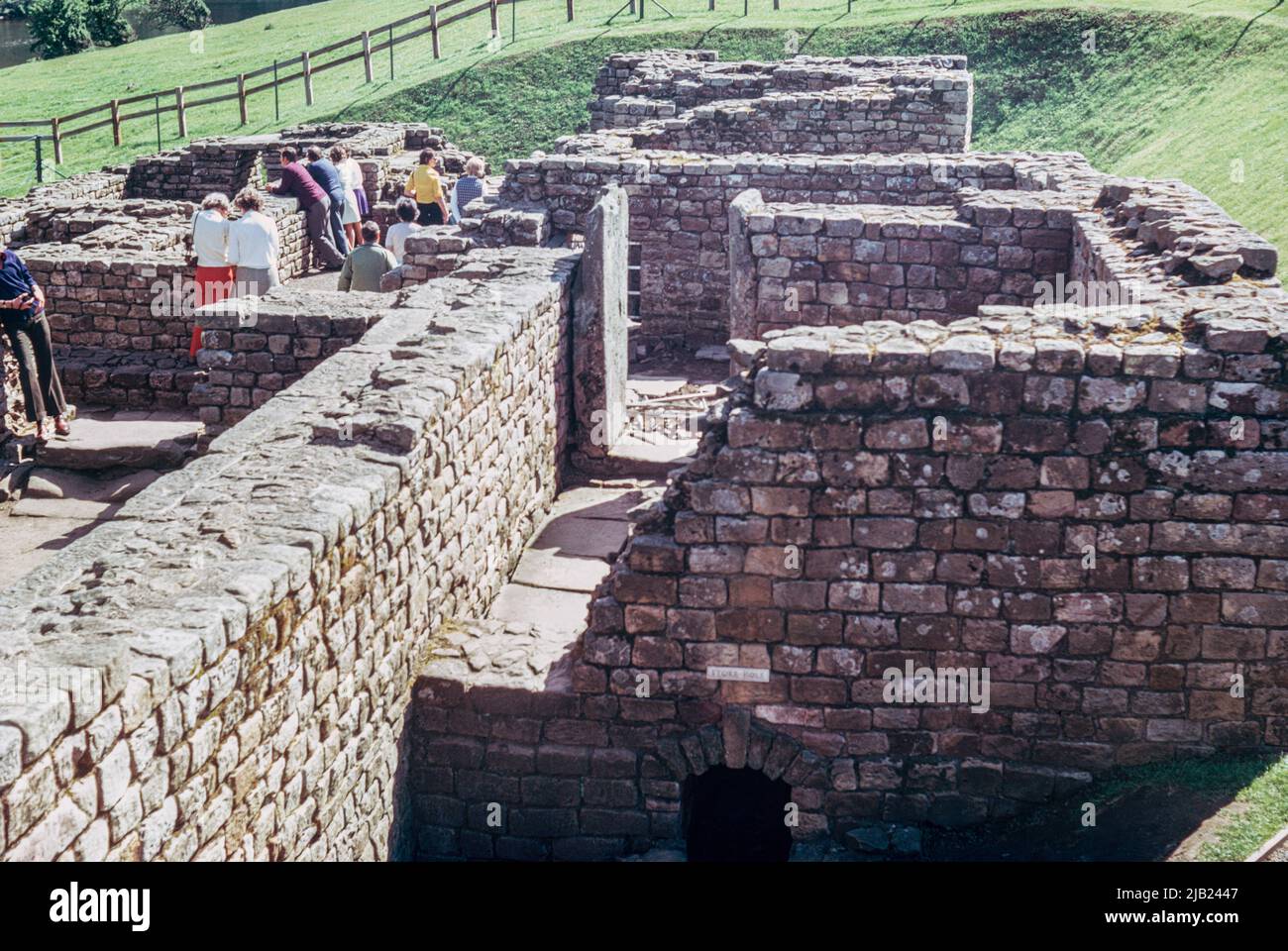 Remains of a Roman defensive fortification known as Hadrian’s Wall ...
