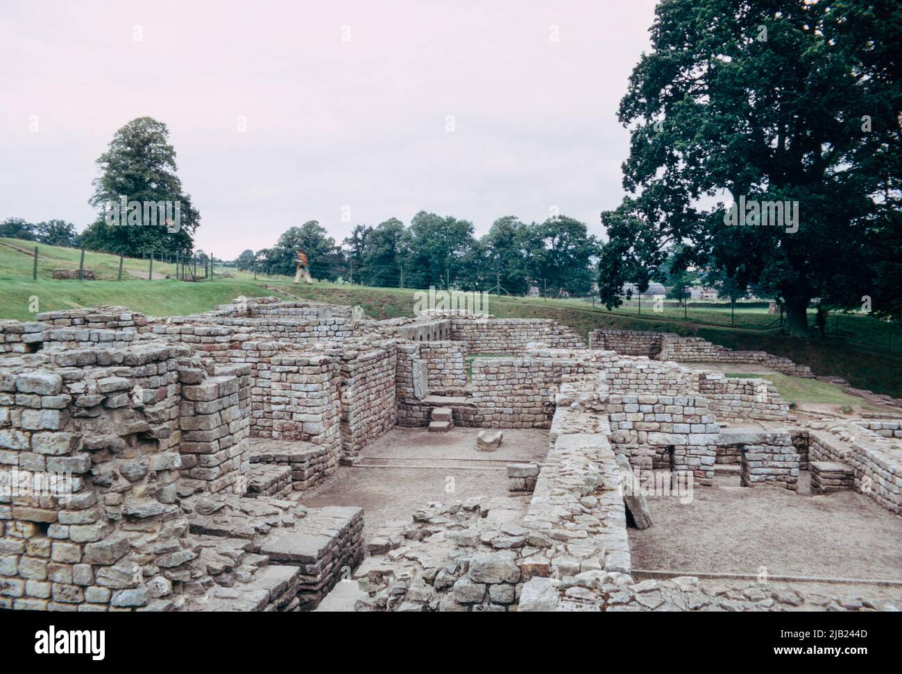 Remains of a Roman defensive fortification known as Hadrian’s Wall ...