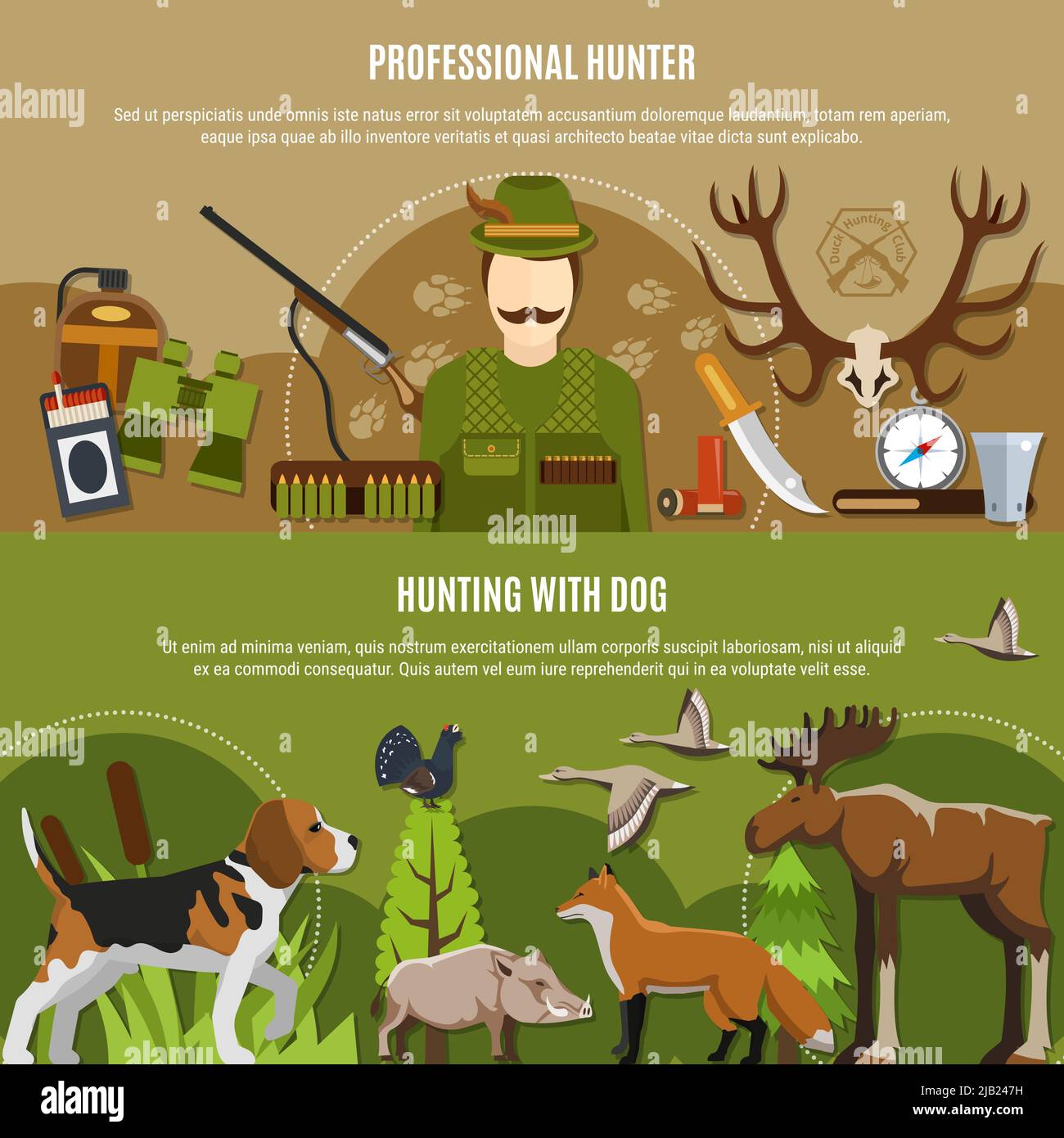 Hunter map Stock Vector Images - Alamy