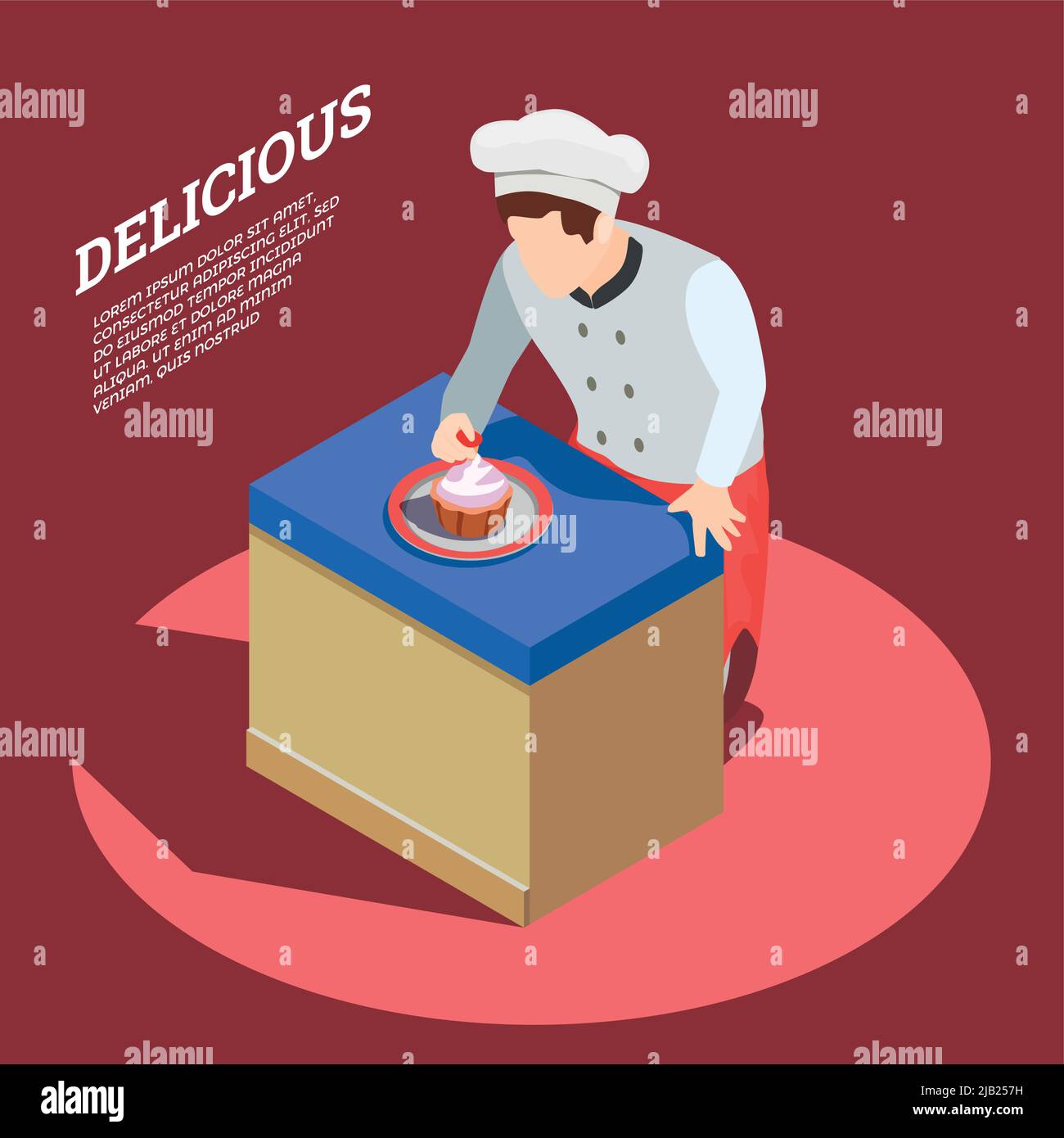 Professional cooking people chef pizzaiolo isometric people composition ...