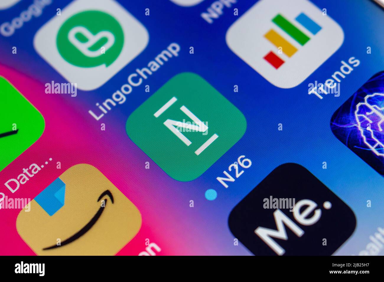 Kumamoto, JAPAN - Mar 14 2022 : The app of N26, a German neobank ...