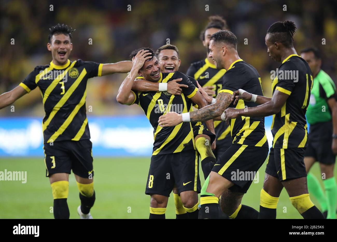 Malaysia team players celebrate after scoring a goal during the Tier 1 ...