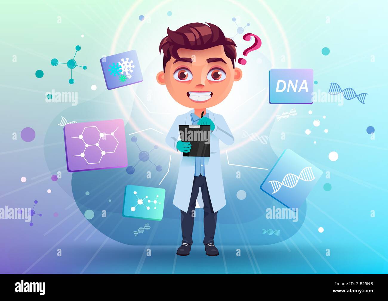 Kid scientist vector character design. Boy character in lab coat ...