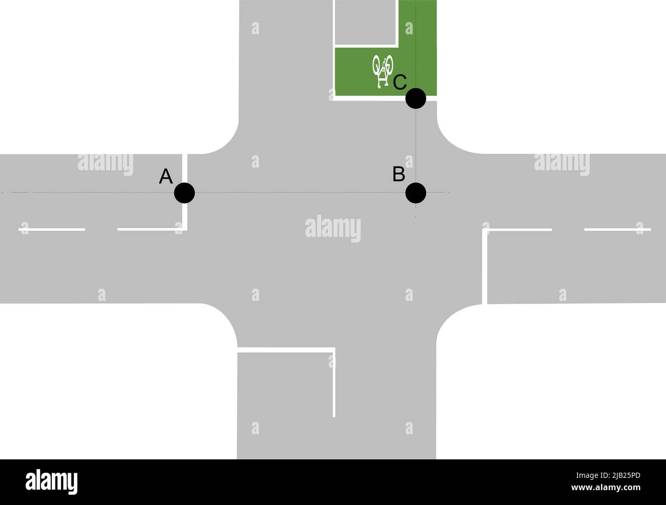 Example of a roundabout junction, road signs in the United Kingdom ...