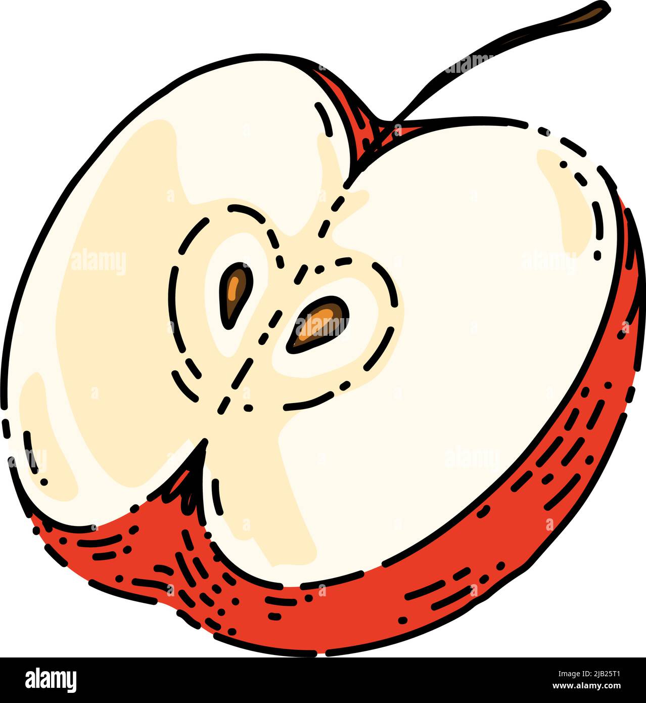 apple piece sketch hand drawn vector Stock Vector Image & Art - Alamy