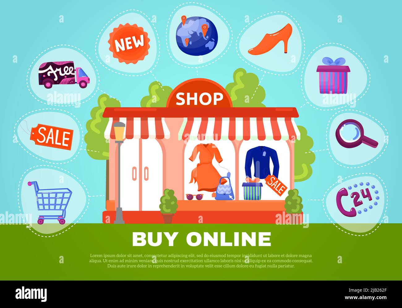 Shopping centre decoration Stock Vector Images - Alamy