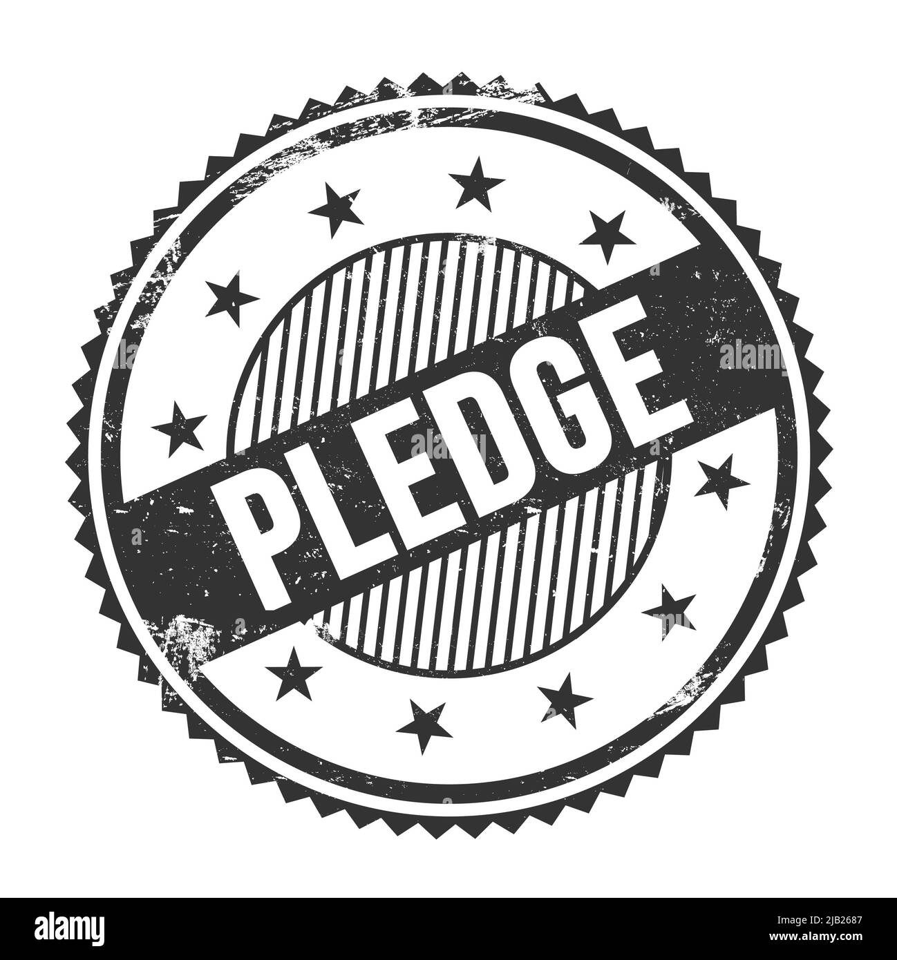 PLEDGE, word written on black stamp sign Stock Photo - Alamy