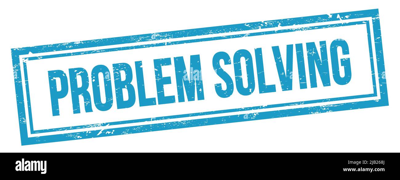 PROBLEM SOLVING text on blue grungy vintage rectangle stamp Stock Photo ...