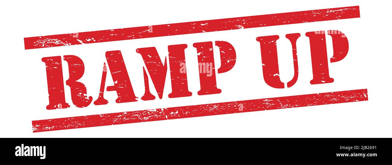 RAMP UP text on red grungy vintage rubber stamp Stock Photo - Alamy