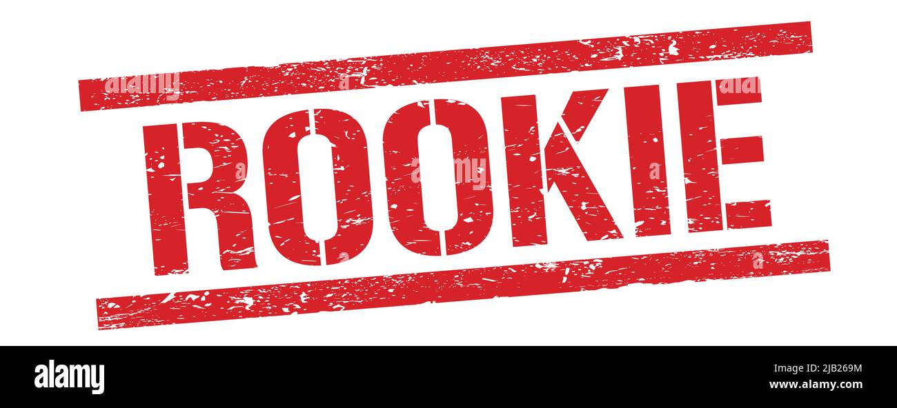 ROOKIE text on red grungy rectangle stamp sign Stock Photo - Alamy